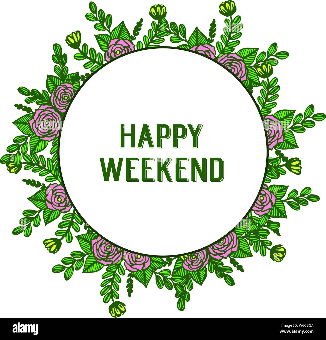 Perfect design element for greeting card happy weekend, pattern of rose ...