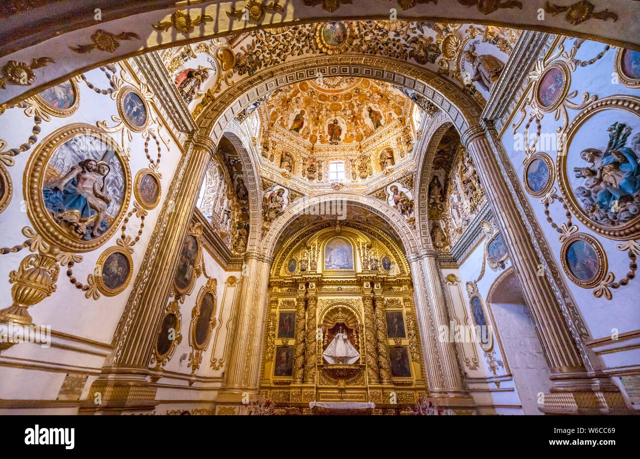 Ornate Ceiling Dome Altar Chapel Santo Domingo de Guzman Back Church ...
