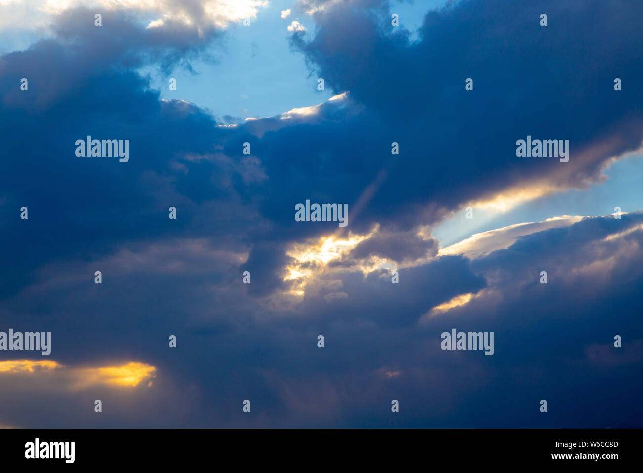 bright blue sky. heavy clouds and clouds before the rain Stock Photo ...