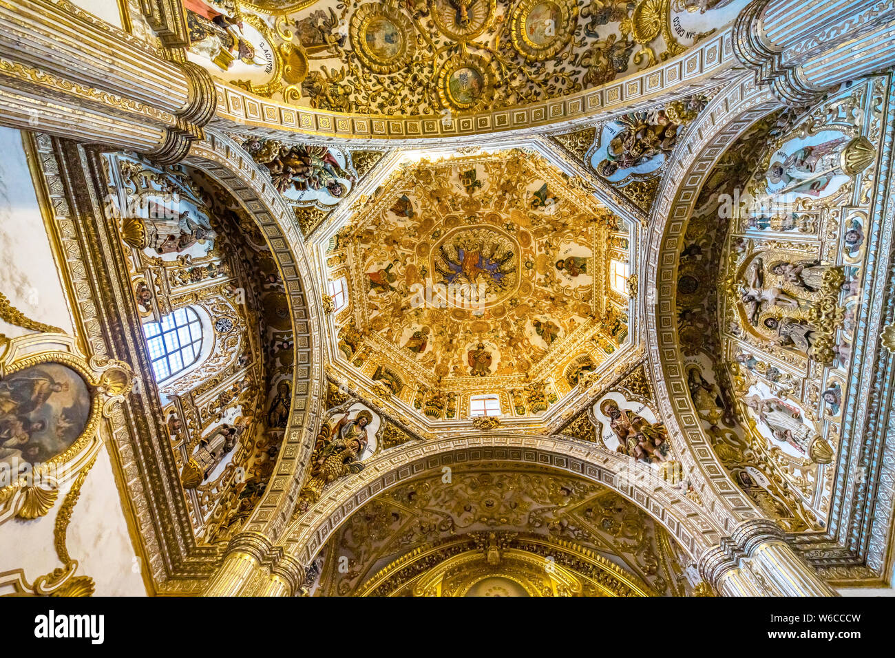 Ornate Ceiling Dome Altar Chapel Santo Domingo de Guzman Back Church ...