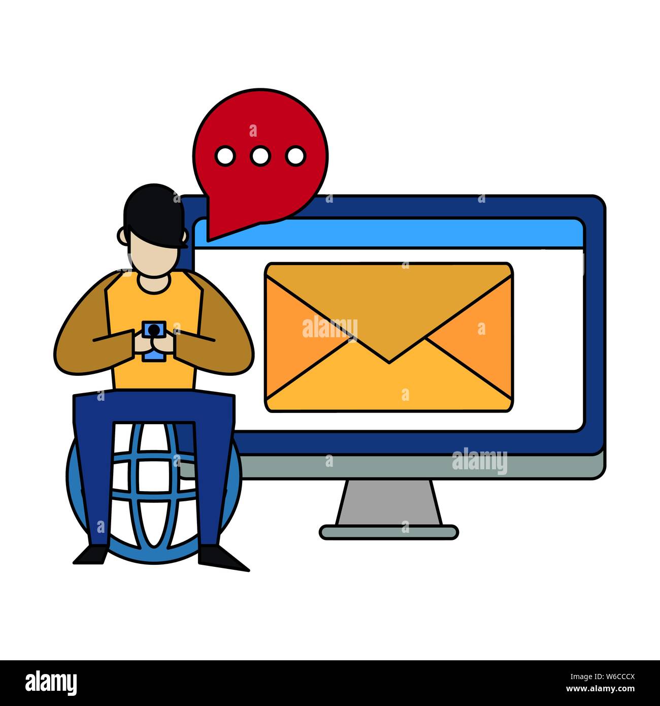 social media network chatting cartoon Stock Vector Image & Art - Alamy