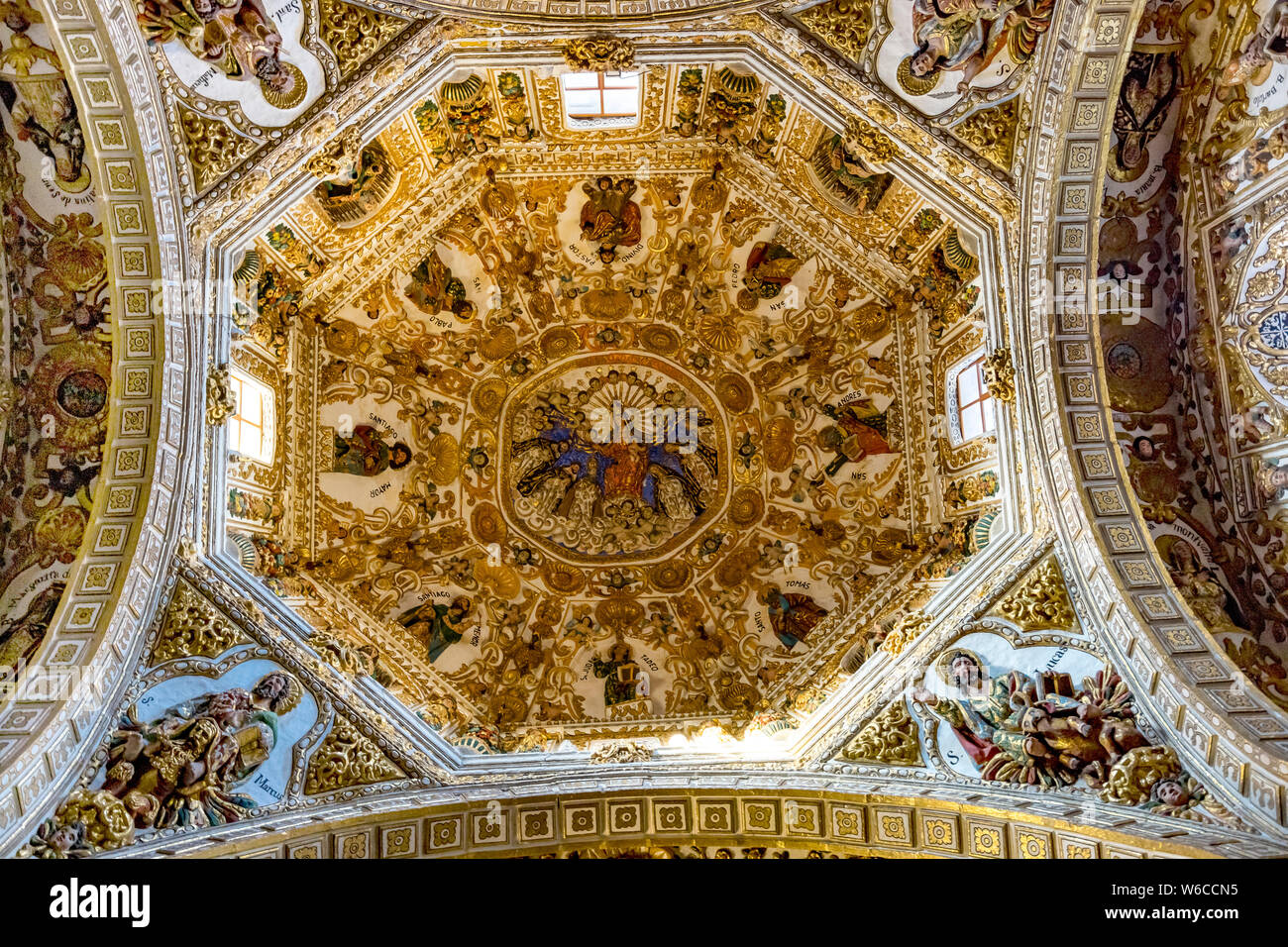Ornate Ceiling Dome Altar Chapel Santo Domingo de Guzman Back Church ...