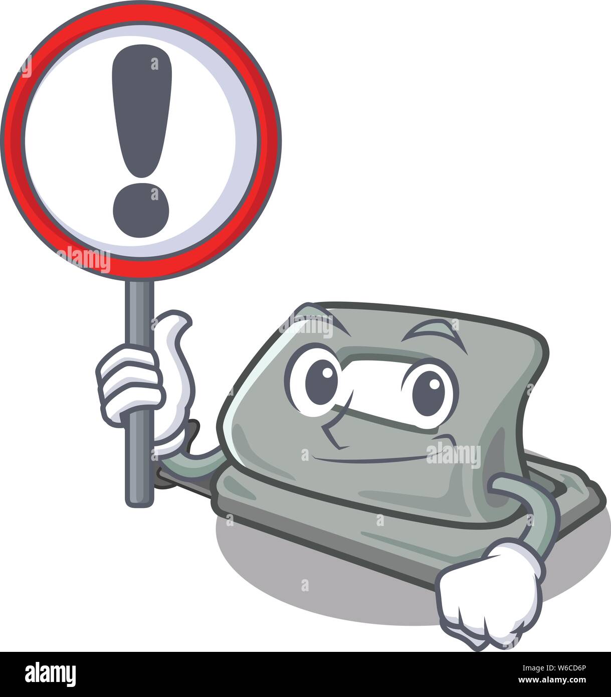 With sign hole puncher on the mascot table vector illustration Stock ...