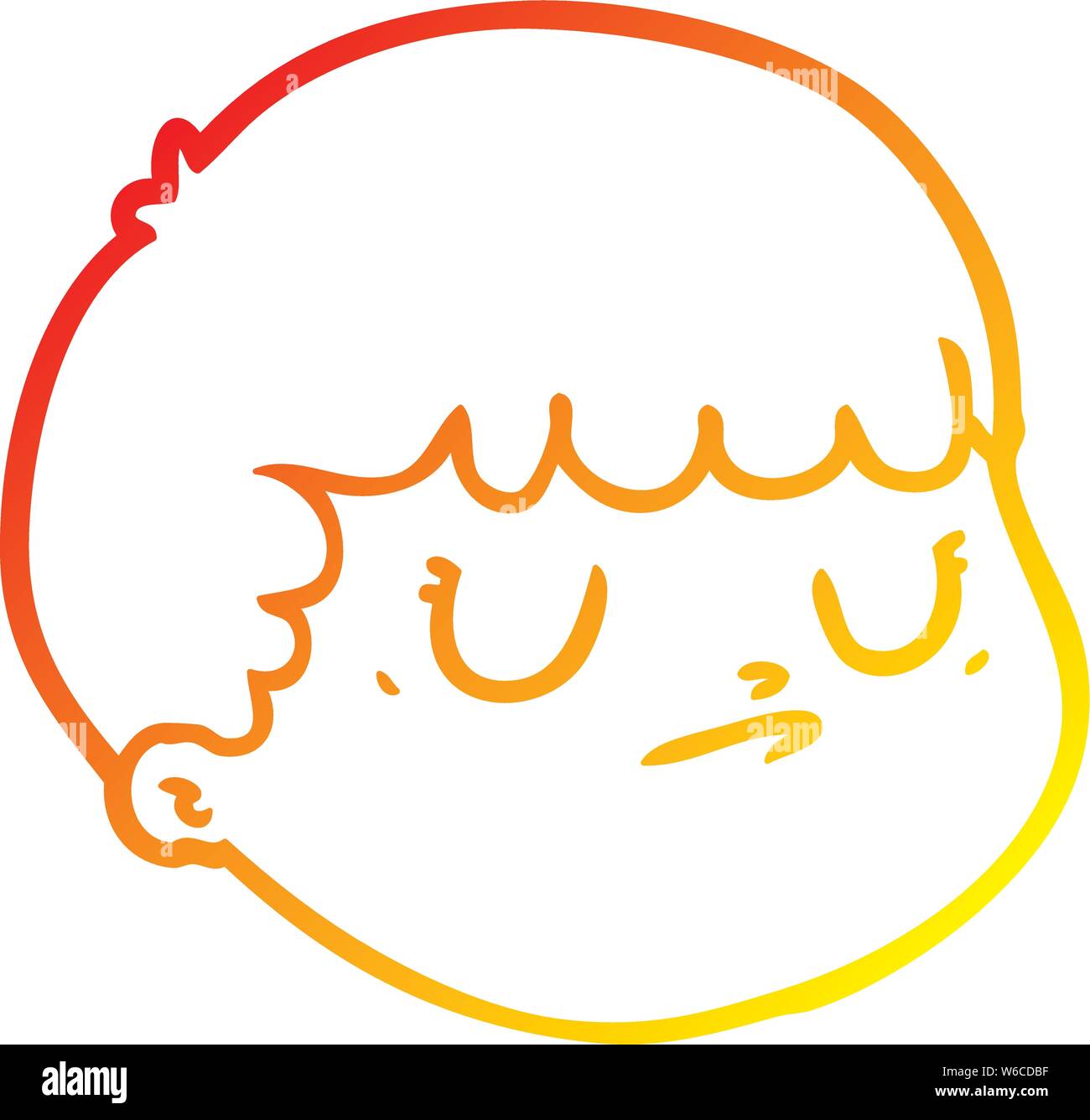 warm gradient line drawing of a cartoon male face Stock Vector Image ...