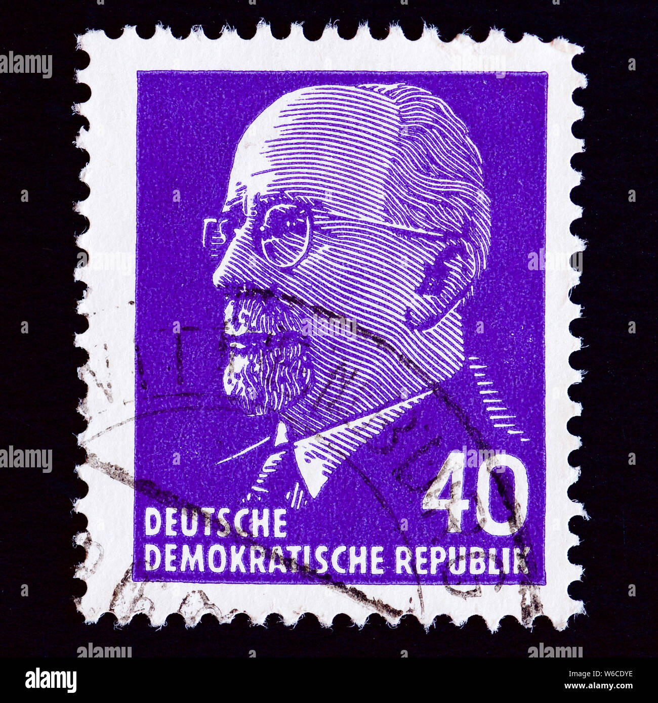 East Germany postage stamp - Walter Ulbricht Stock Photo - Alamy