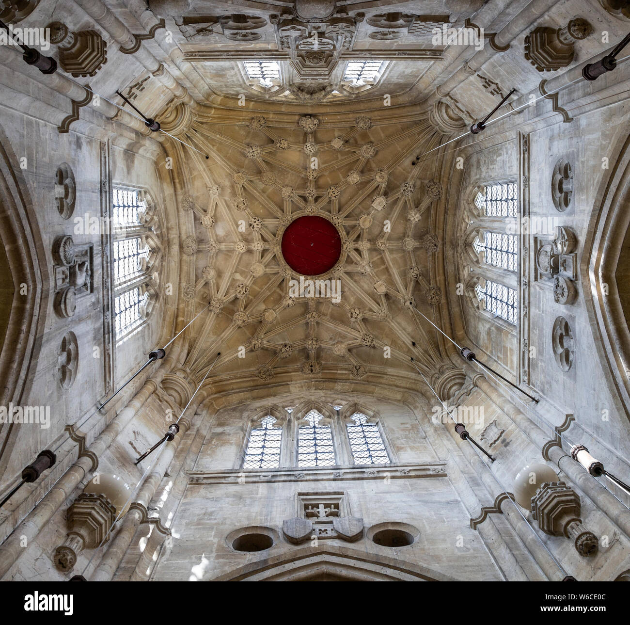 A beautiful network of lierne vaulting ribs in the tower roof ceiling ...