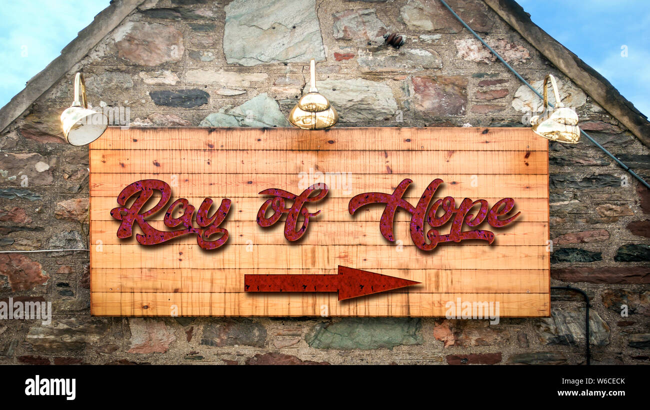Street Sign the Direction Way to Ray of Hope Stock Photo - Alamy