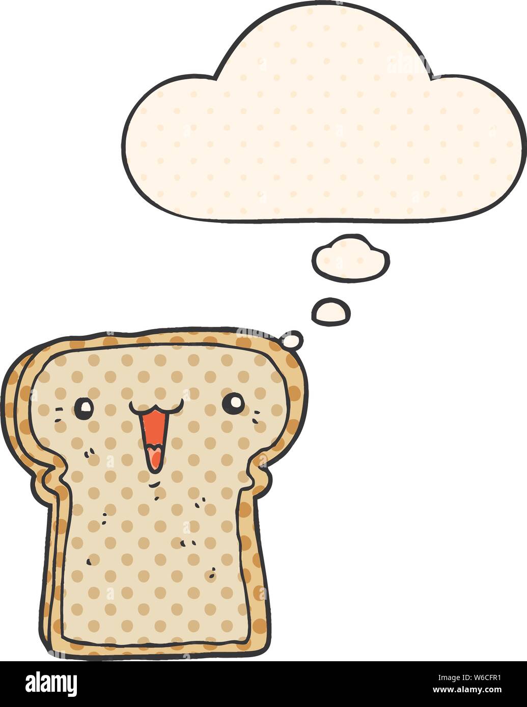 cartoon illustration with thought bubble in comic book style Stock ...