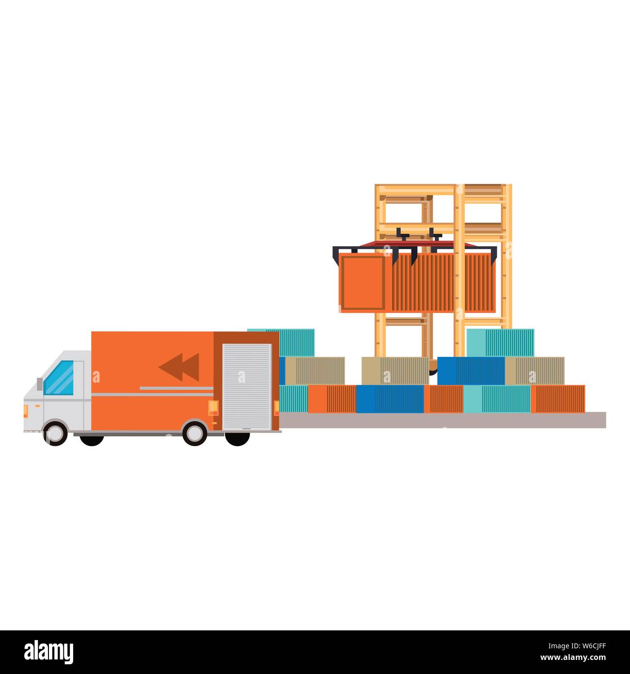 shipping logistic delivery cargo cartoon Stock Vector Image & Art - Alamy
