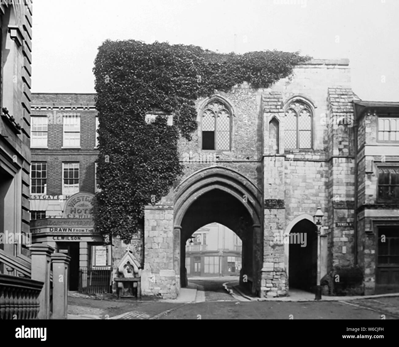 West gate winchester Black and White Stock Photos & Images - Alamy