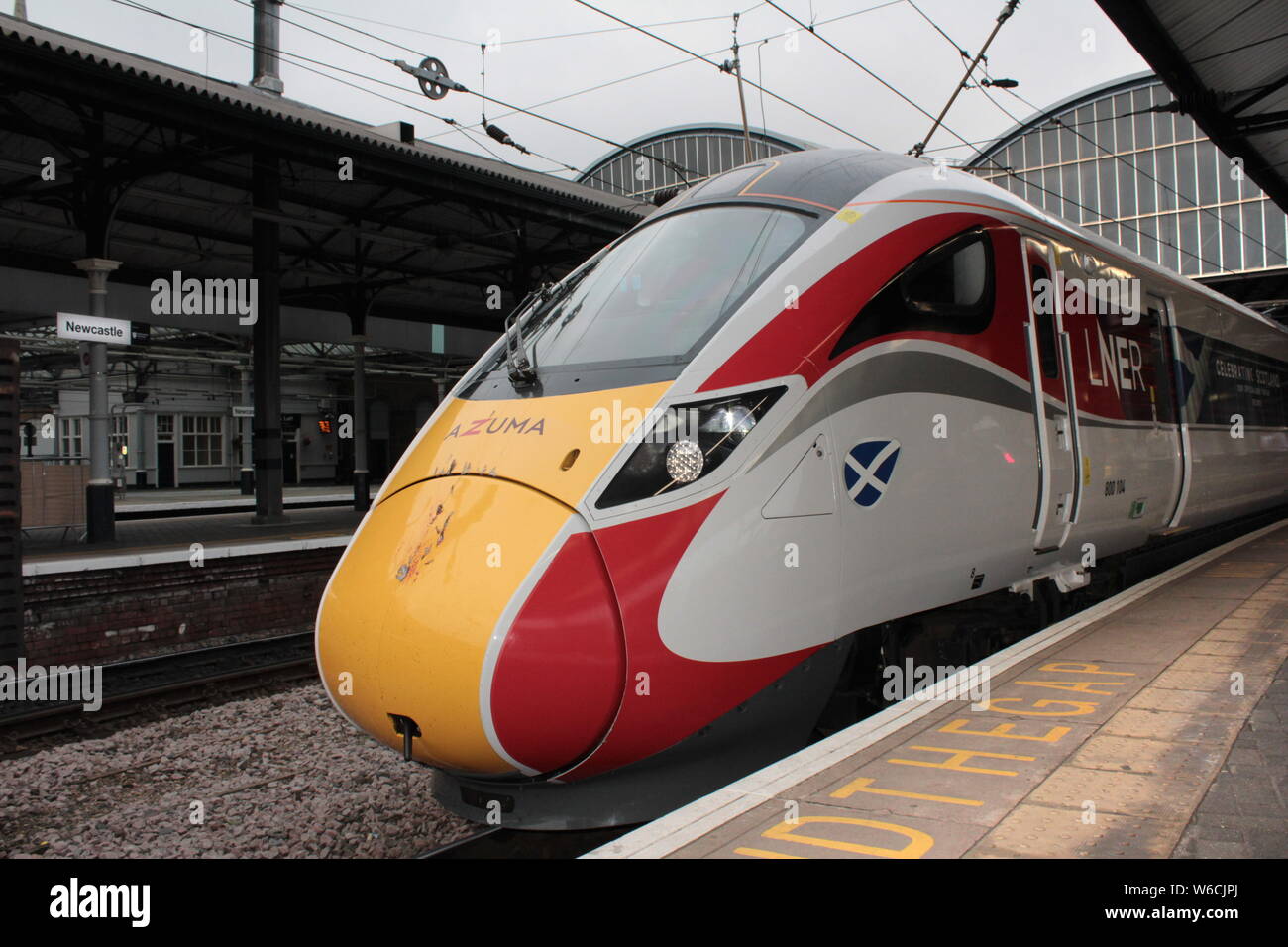 Newcastle upon Tyne, UK. 1st August, 2019, LNER Inaugural AZUMA Flying ...