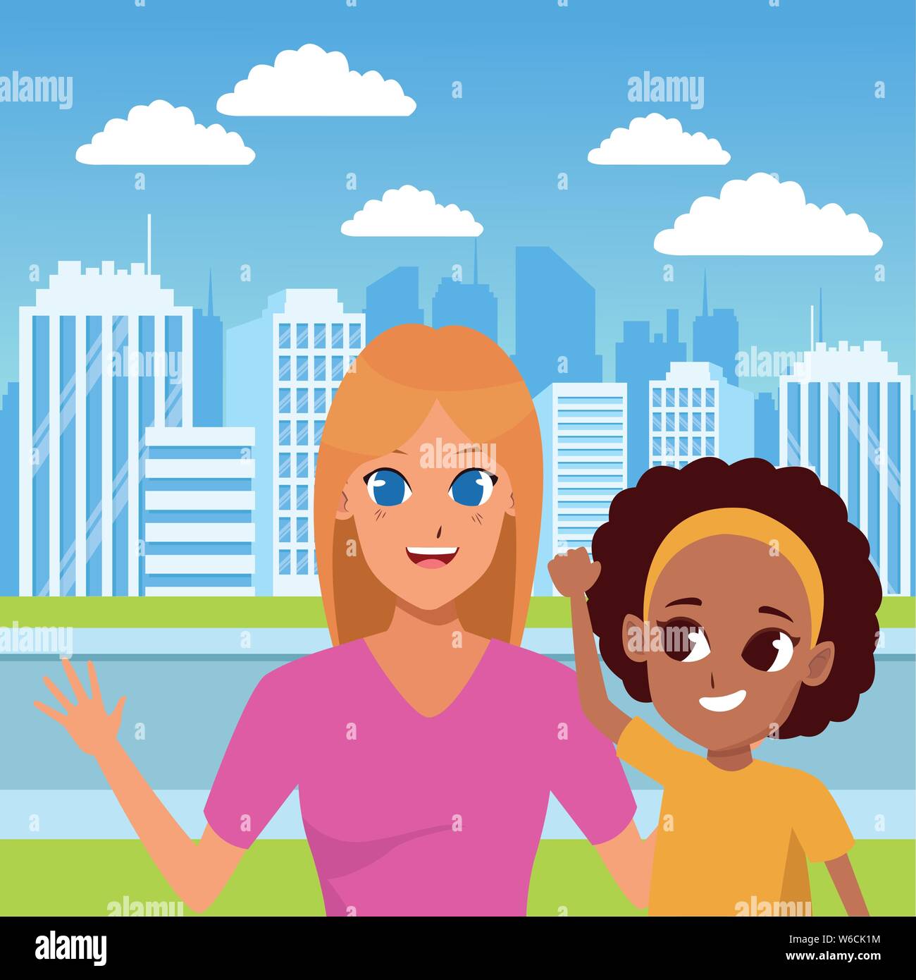 Family parent and children cartoons Stock Vector Image & Art - Alamy