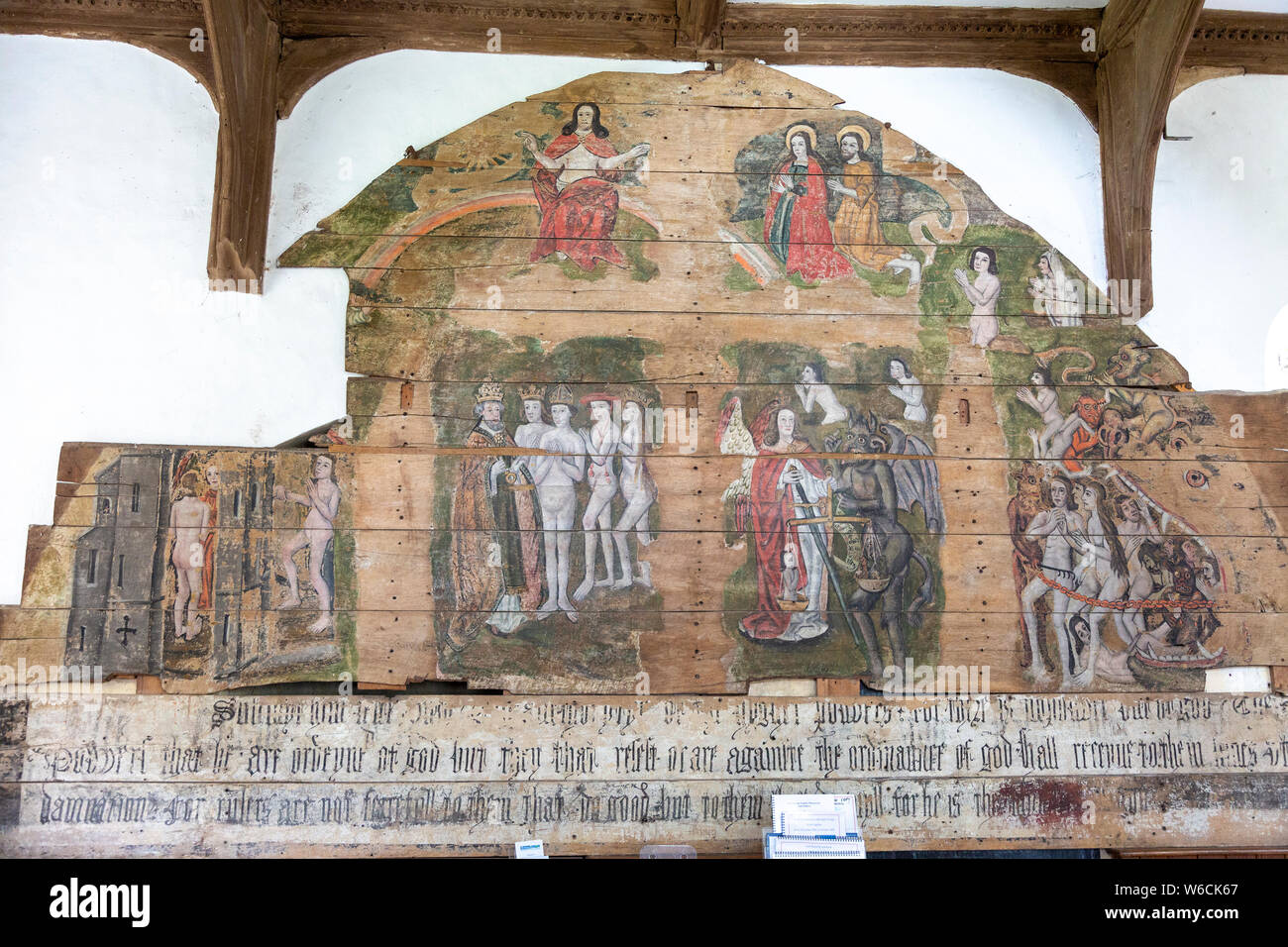 Wenhaston Doom painting from 1490, Suffolk, England, UK Stock Photo - Alamy