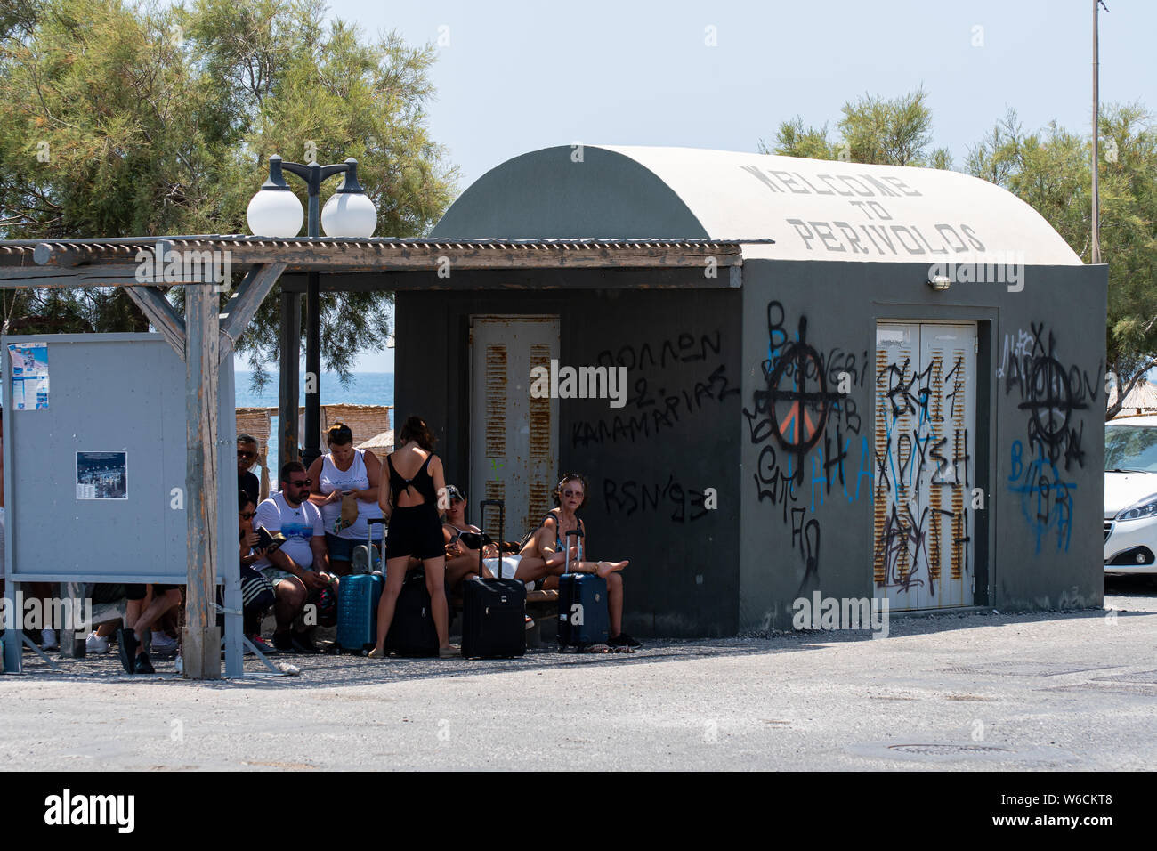 Santorini bus stop hi-res stock photography and images - Alamy