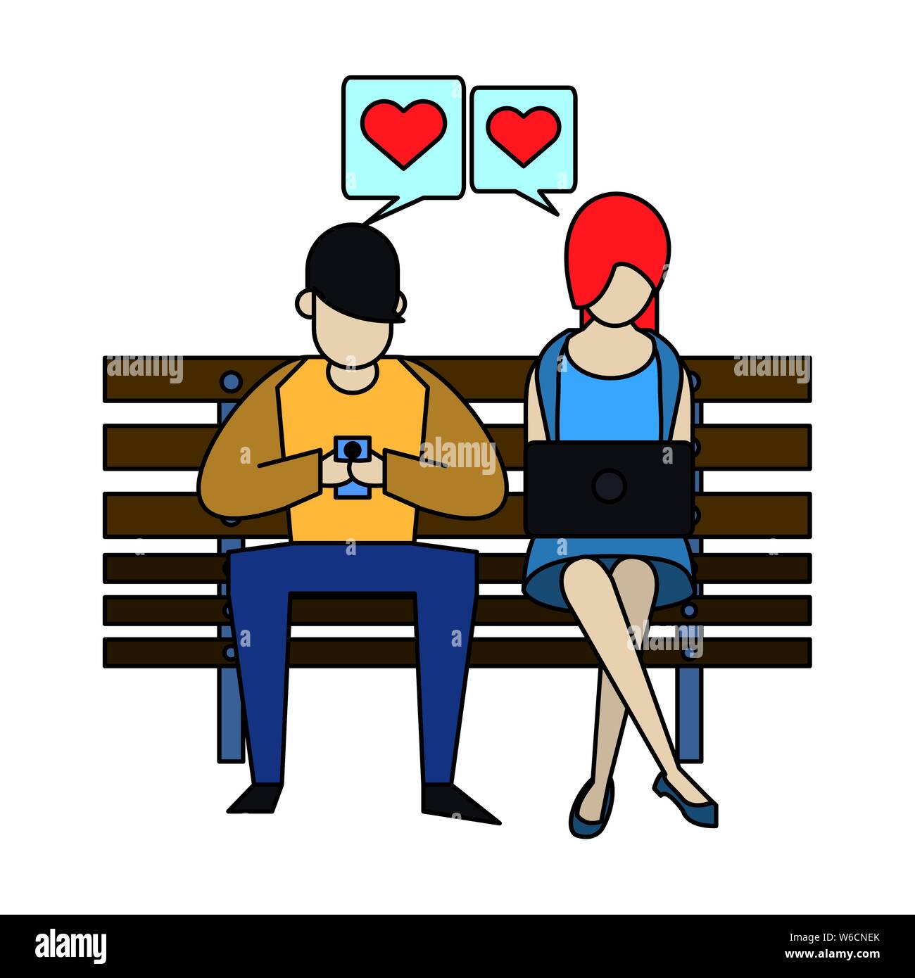 social media network chatting cartoon Stock Vector Image & Art - Alamy