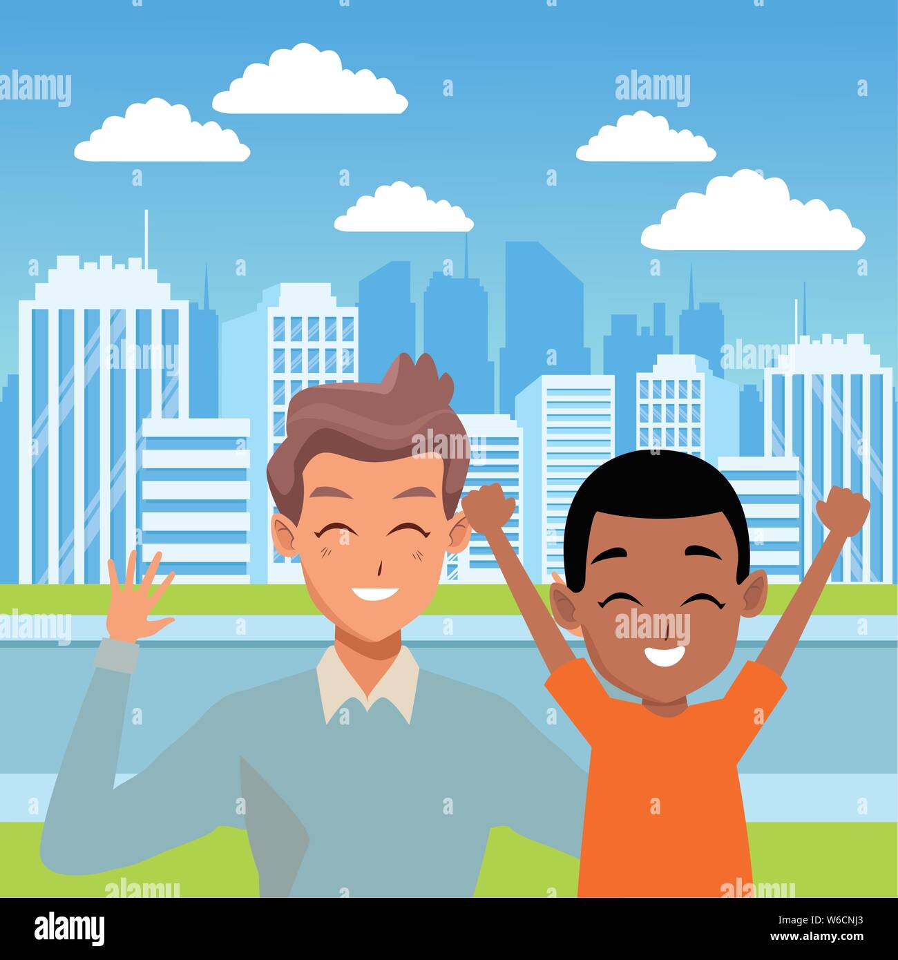 Family parent and children cartoons Stock Vector Image & Art - Alamy