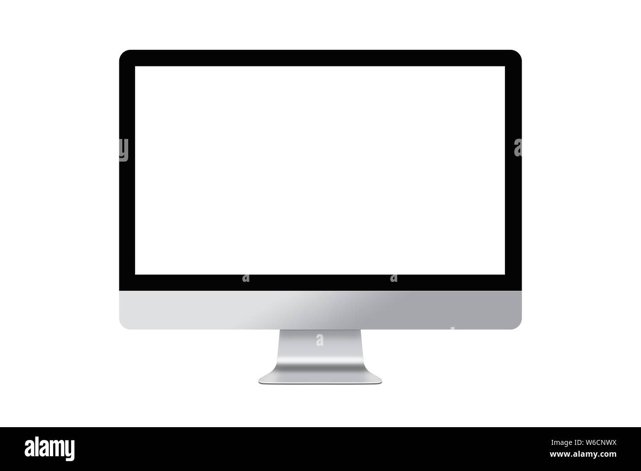 blank screen computer display isolated on white background with ...