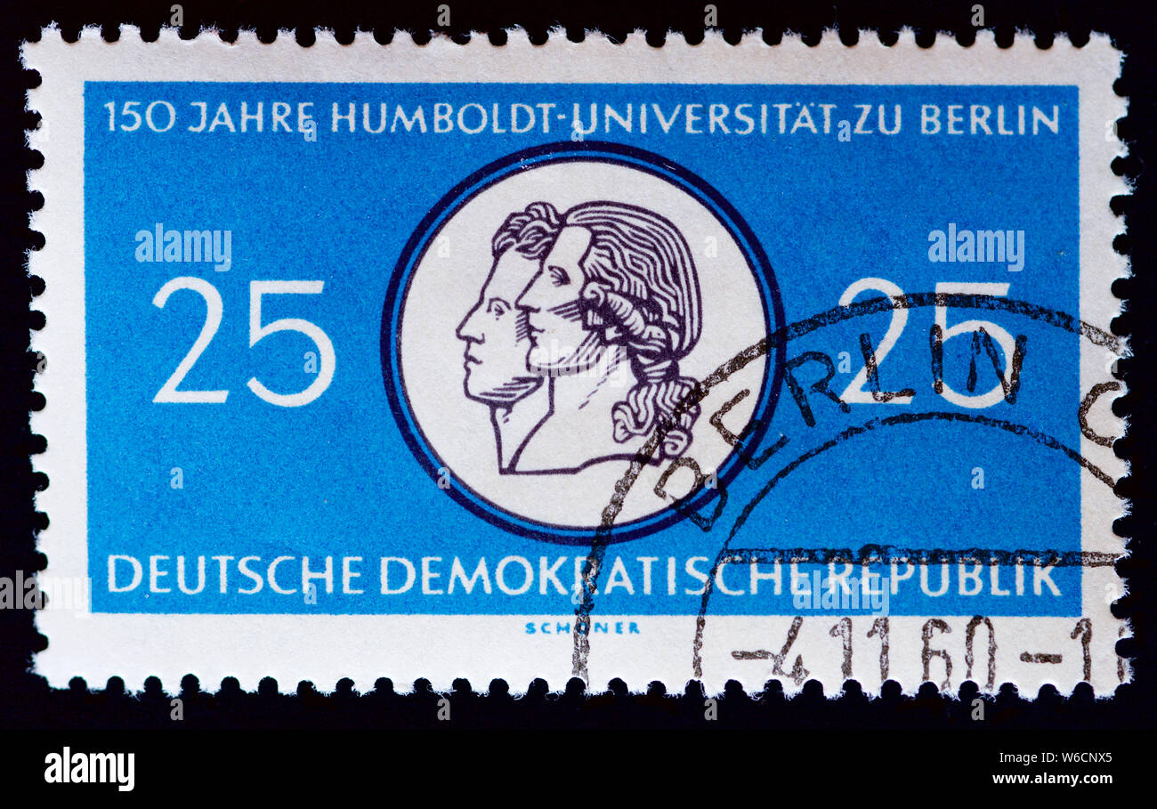 East Germany postage stamp - Humboldt University Stock Photo - Alamy