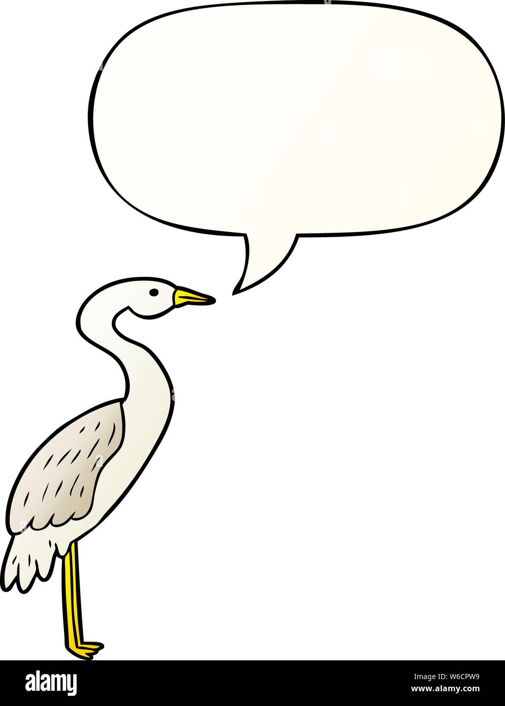 cartoon stork with speech bubble in smooth gradient style Stock Vector ...