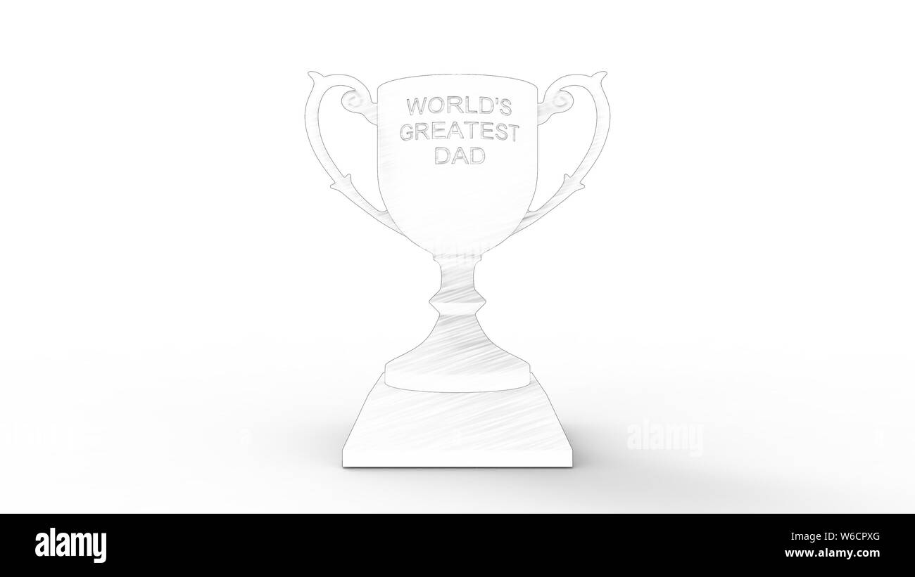 3D rendering of a first place prize cup trophy isolated in white studio ...