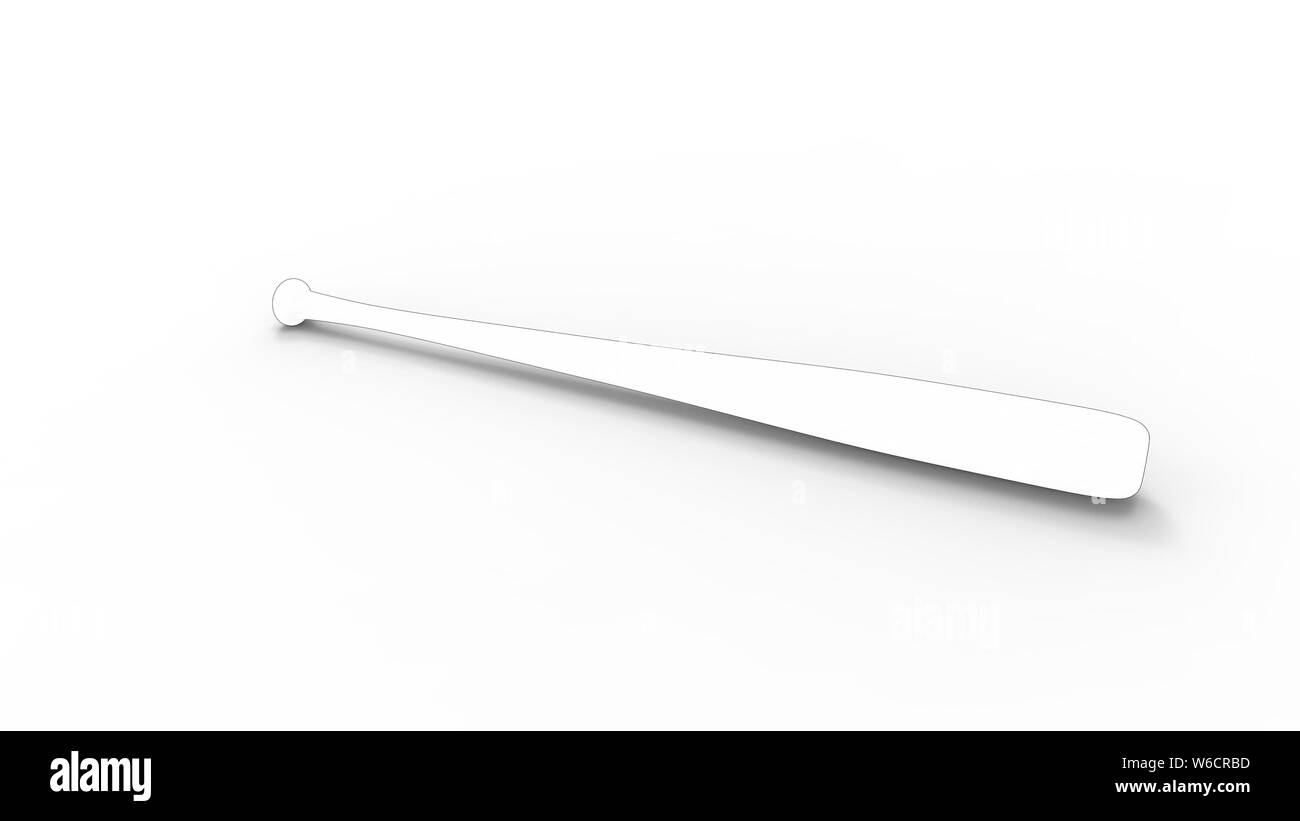 3D rendering of a computer model baseball bat isolated in white studio ...