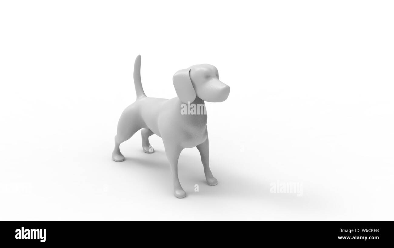 3D computer renderings multiple views of a small dog isolated in white ...