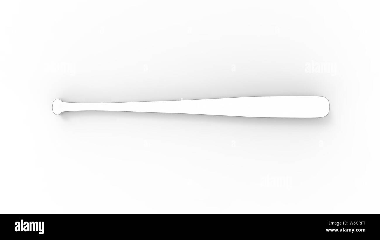 3D rendering of a computer model baseball bat isolated in white studio ...