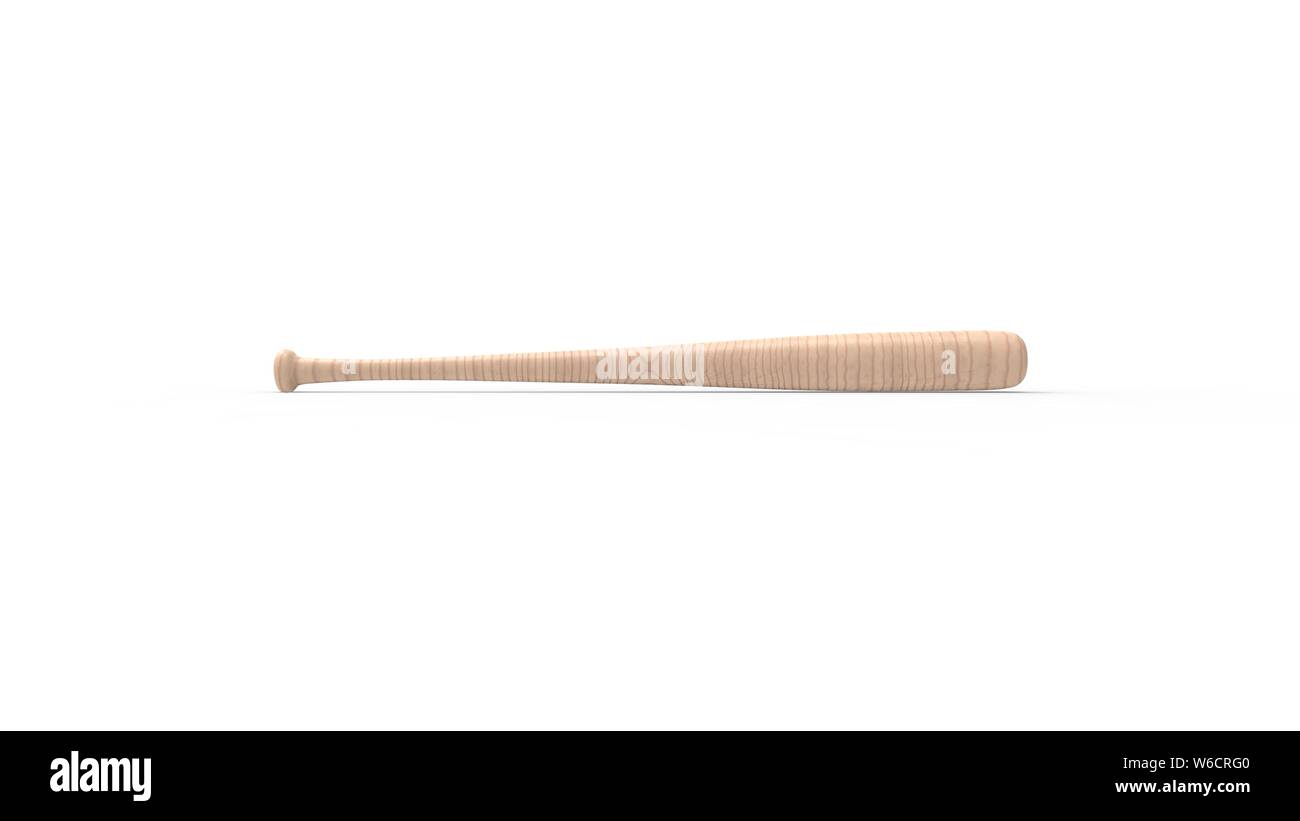 3D rendering of a computer model baseball bat isolated in white studio ...