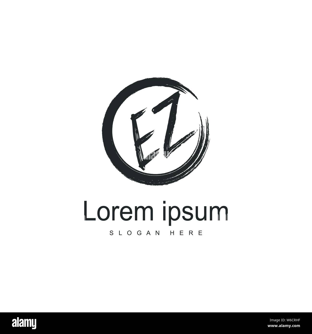 Initial EZ logo template with modern frame. Minimalist EZ letter logo ...