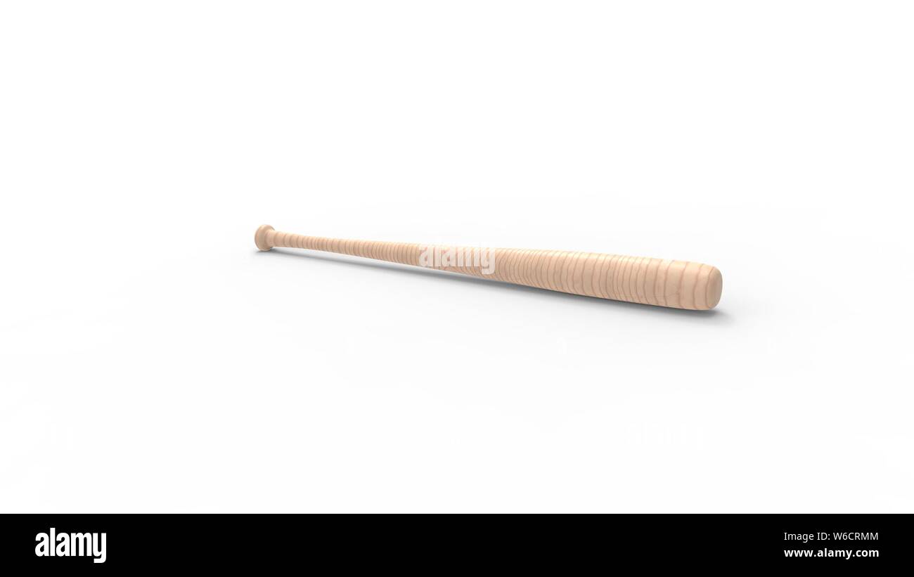 3D rendering of a computer model baseball bat isolated in white studio ...