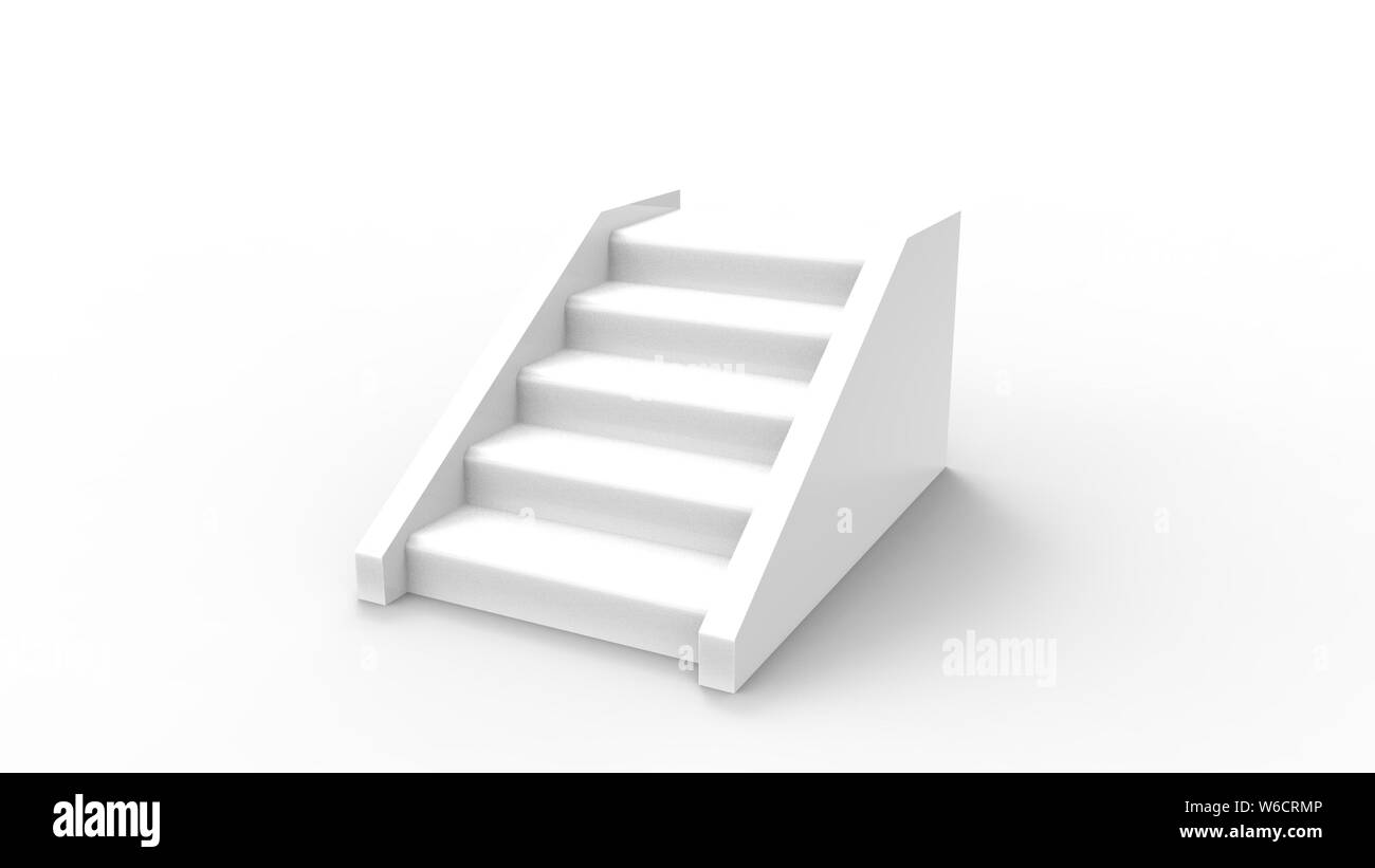 3D rendering of a small short stairs isolated in white background Stock ...
