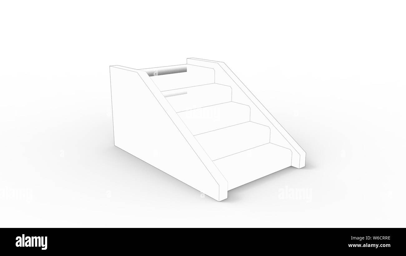 3D rendering of a small short stairs isolated in white background Stock ...