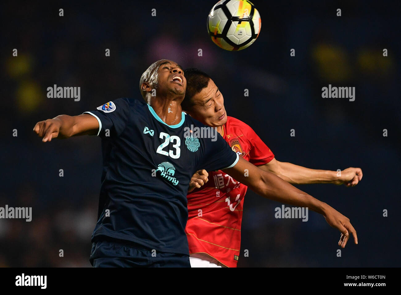 Brazilian football player Edgar, left, of Thailand's Buriram United FC ...