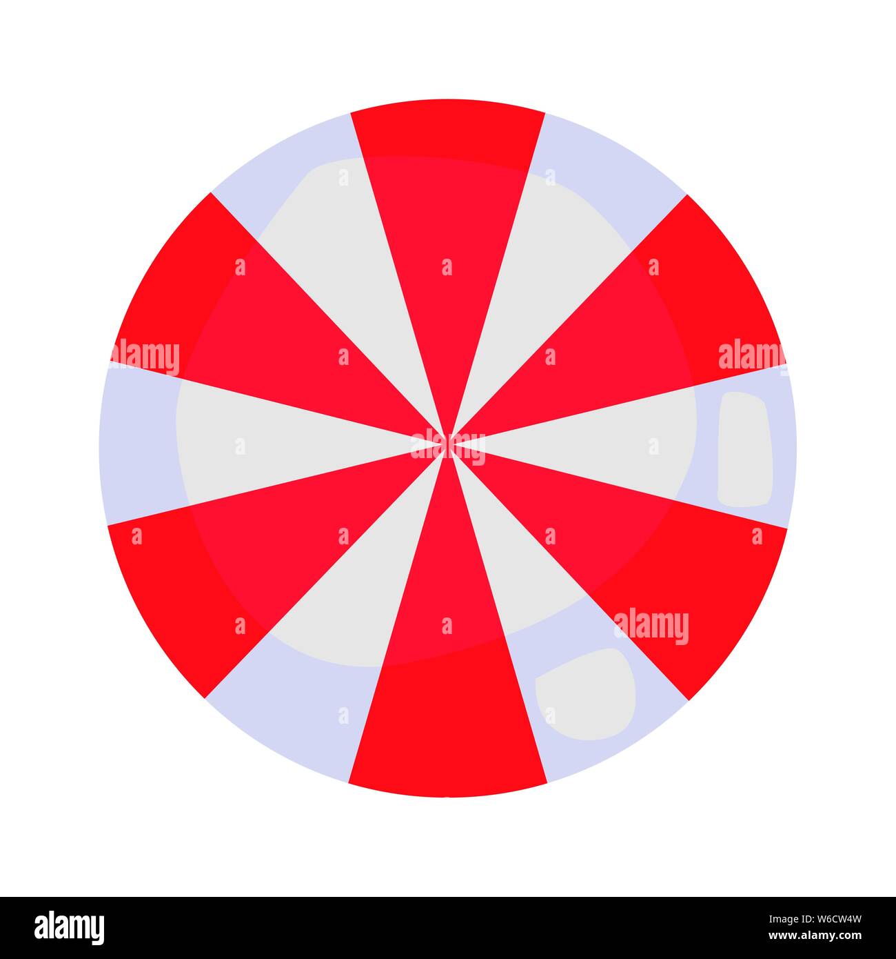 red and white umbrella top view vector illustration Stock Vector Image ...
