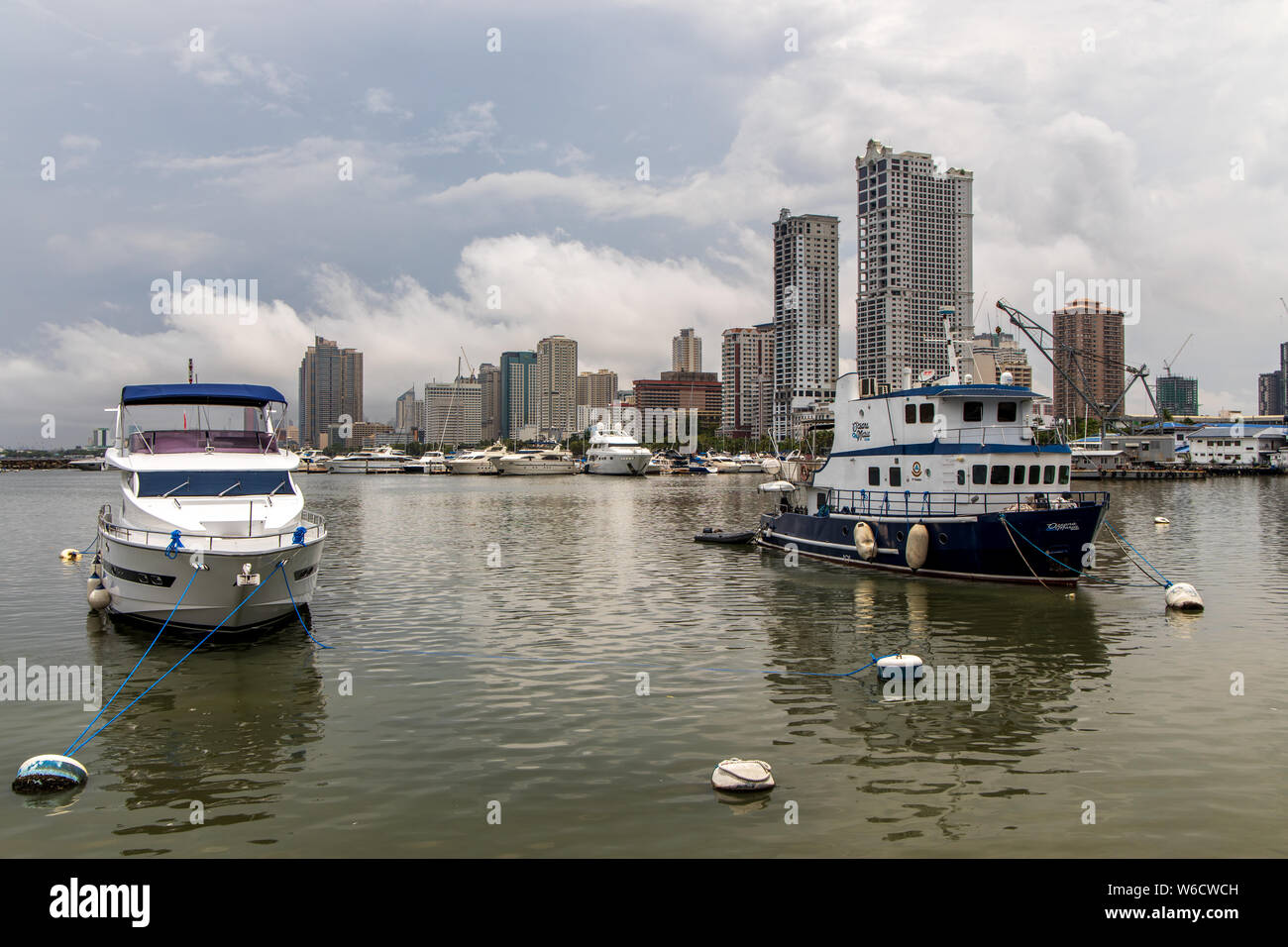 Jul 28,2019 Yachts moored in Manila Bay, Manila, Philippines Stock ...