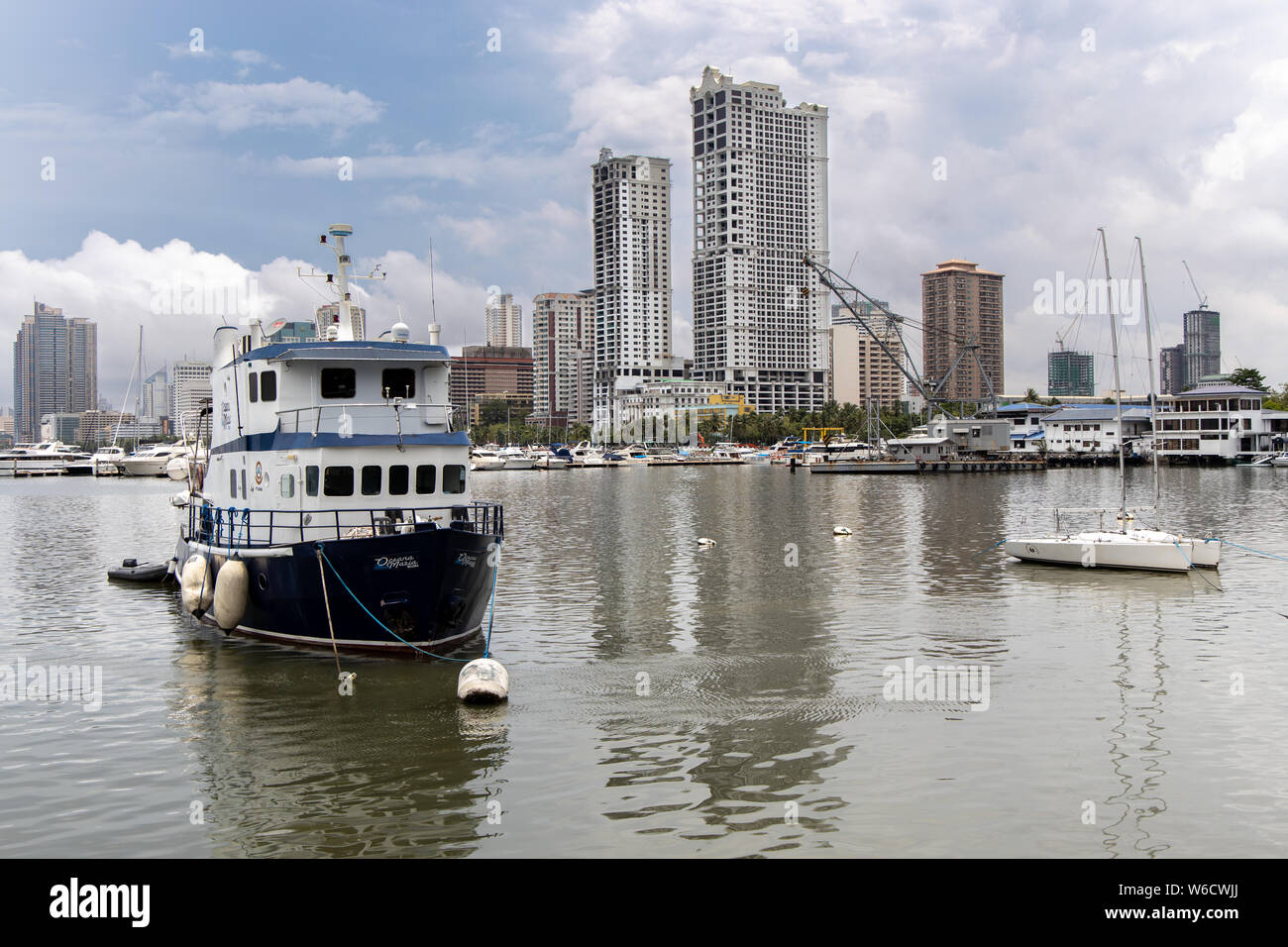 Jul 28,2019 Yachts moored in Manila Bay, Manila, Philippines Stock ...
