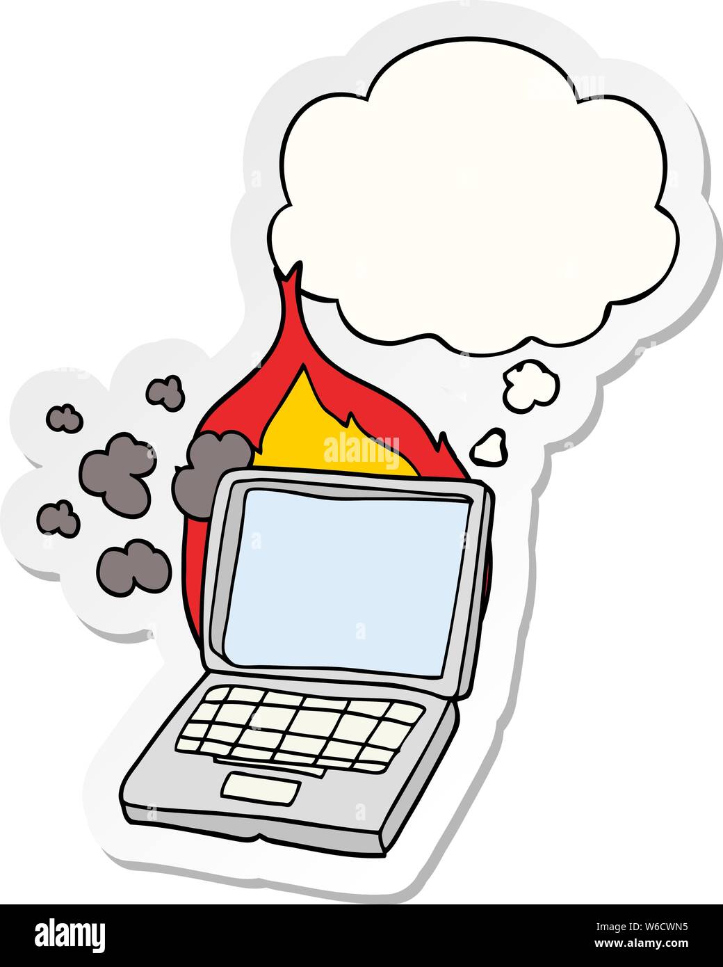 Freehand drawn cartoon broken computer hi-res stock photography and ...