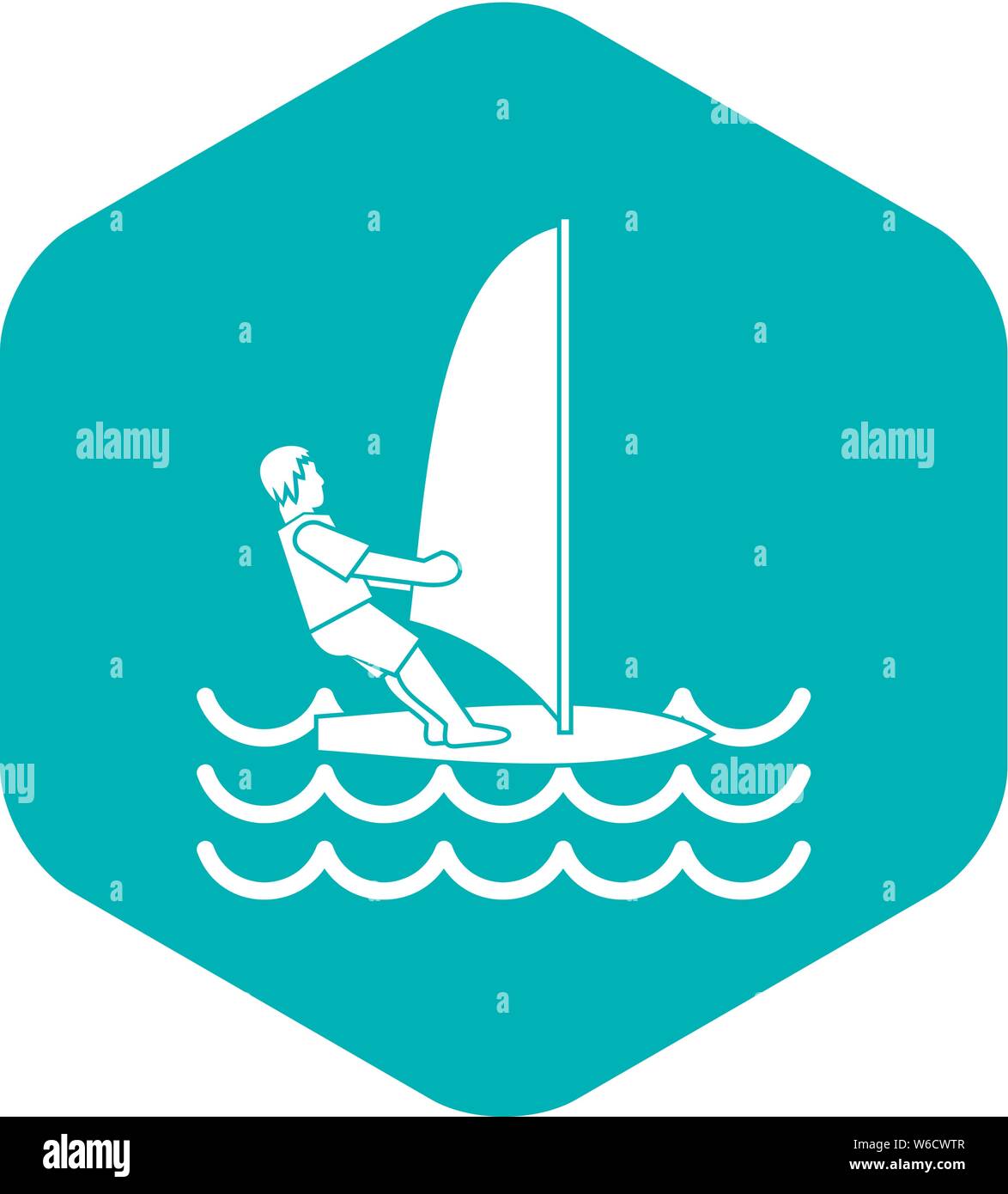 Windsurfer on board Stock Vector Images - Alamy