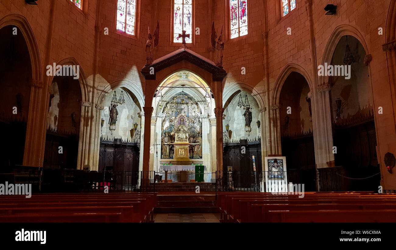 Reus and Cambrills,Catalunya,Spain, streets day and night,buildings and ...