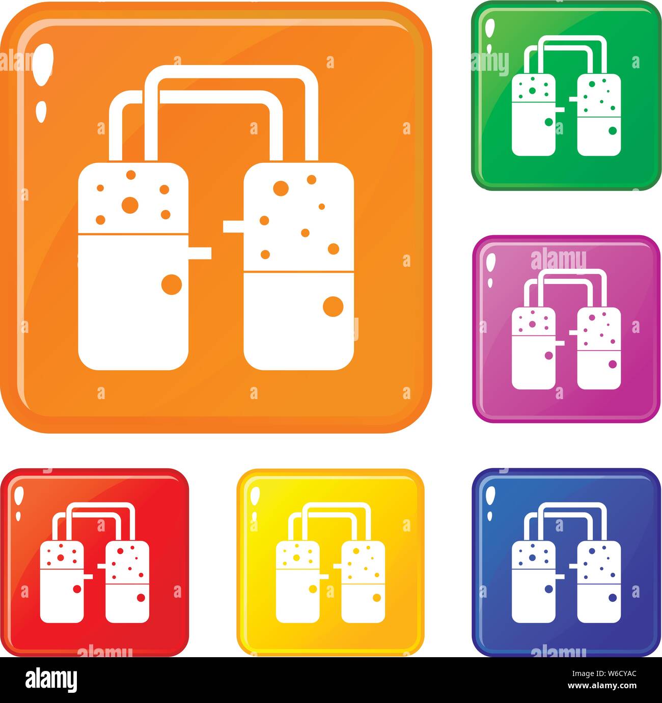 Containers connected with tubes icons set vector color Stock Vector ...