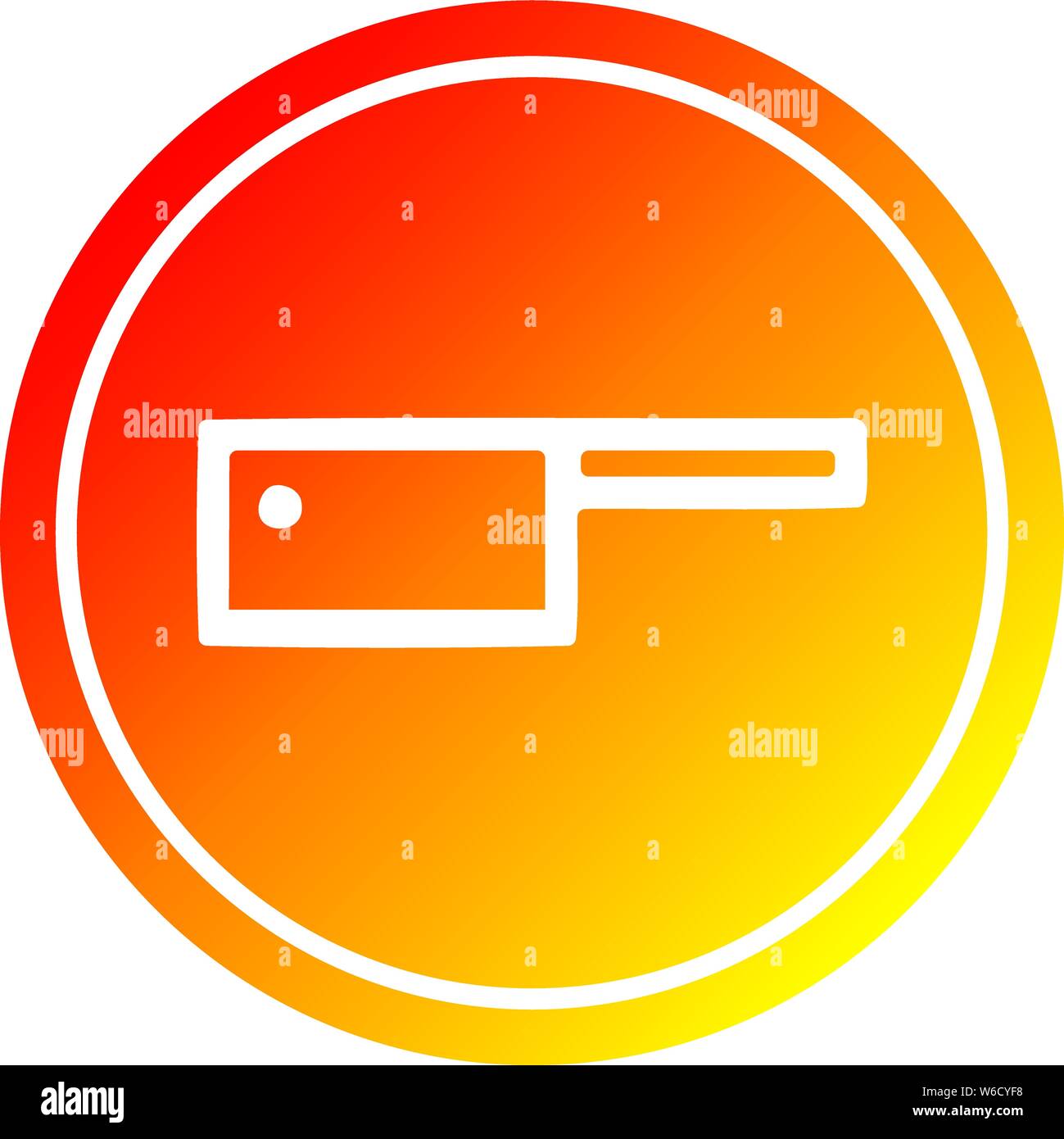 meat cleaver circular icon with warm gradient finish Stock Vector Image ...