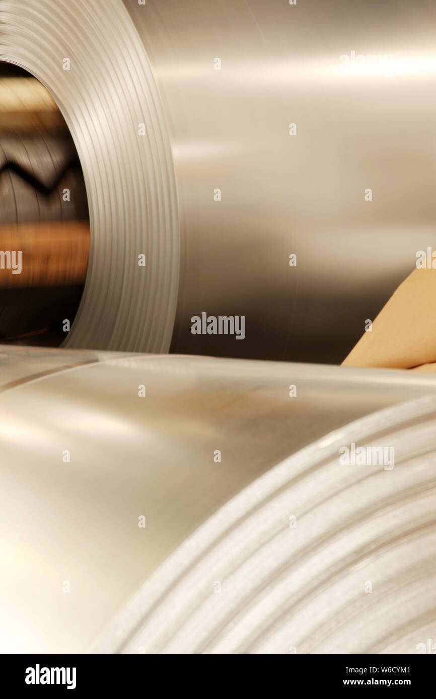 Stack of large rolls of sheet metal hi-res stock photography and images ...