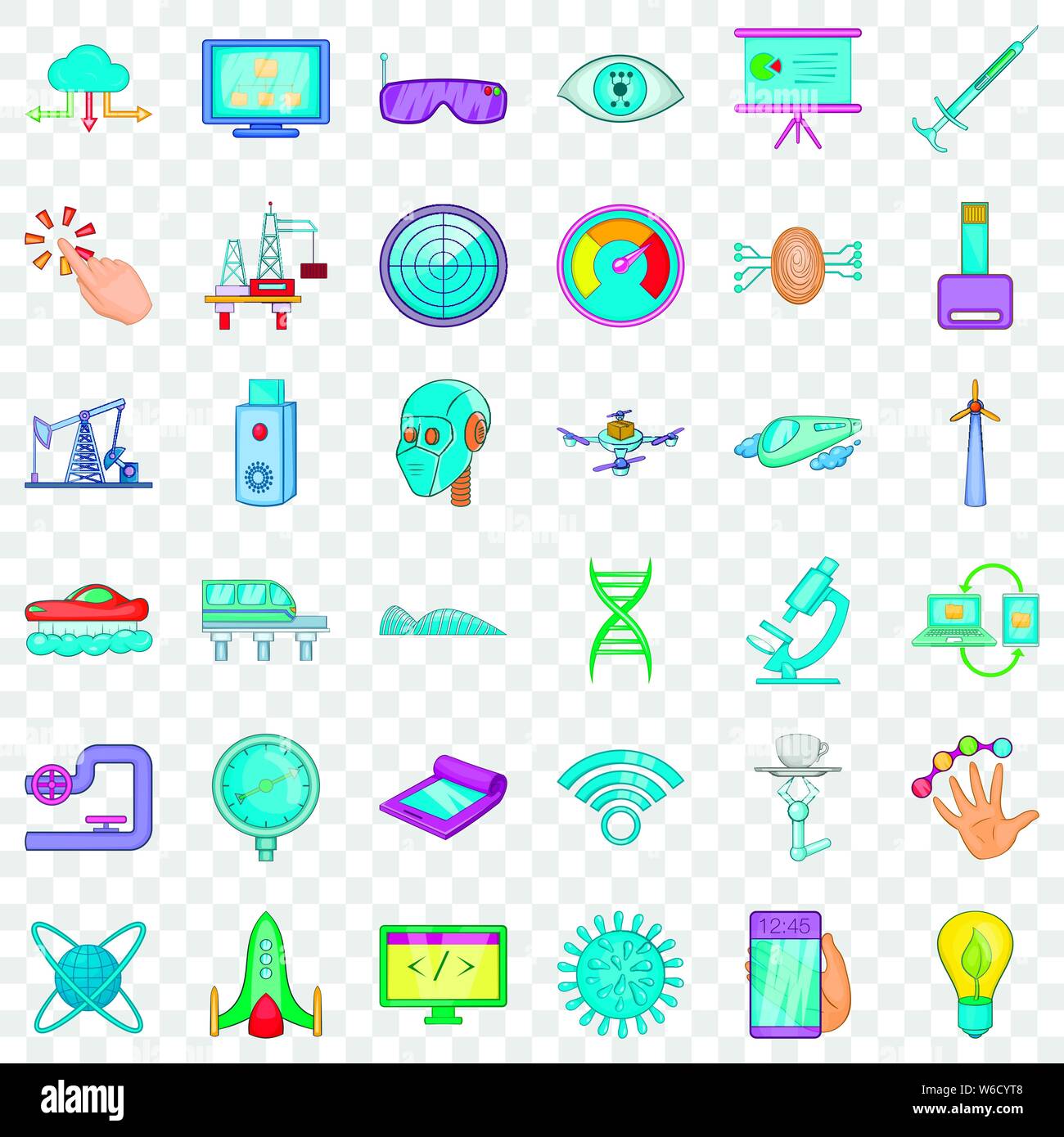 Loading icons set, cartoon style Stock Vector Image & Art - Alamy