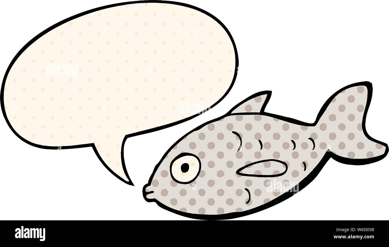 cartoon fish with speech bubble in comic book style Stock Vector Image ...