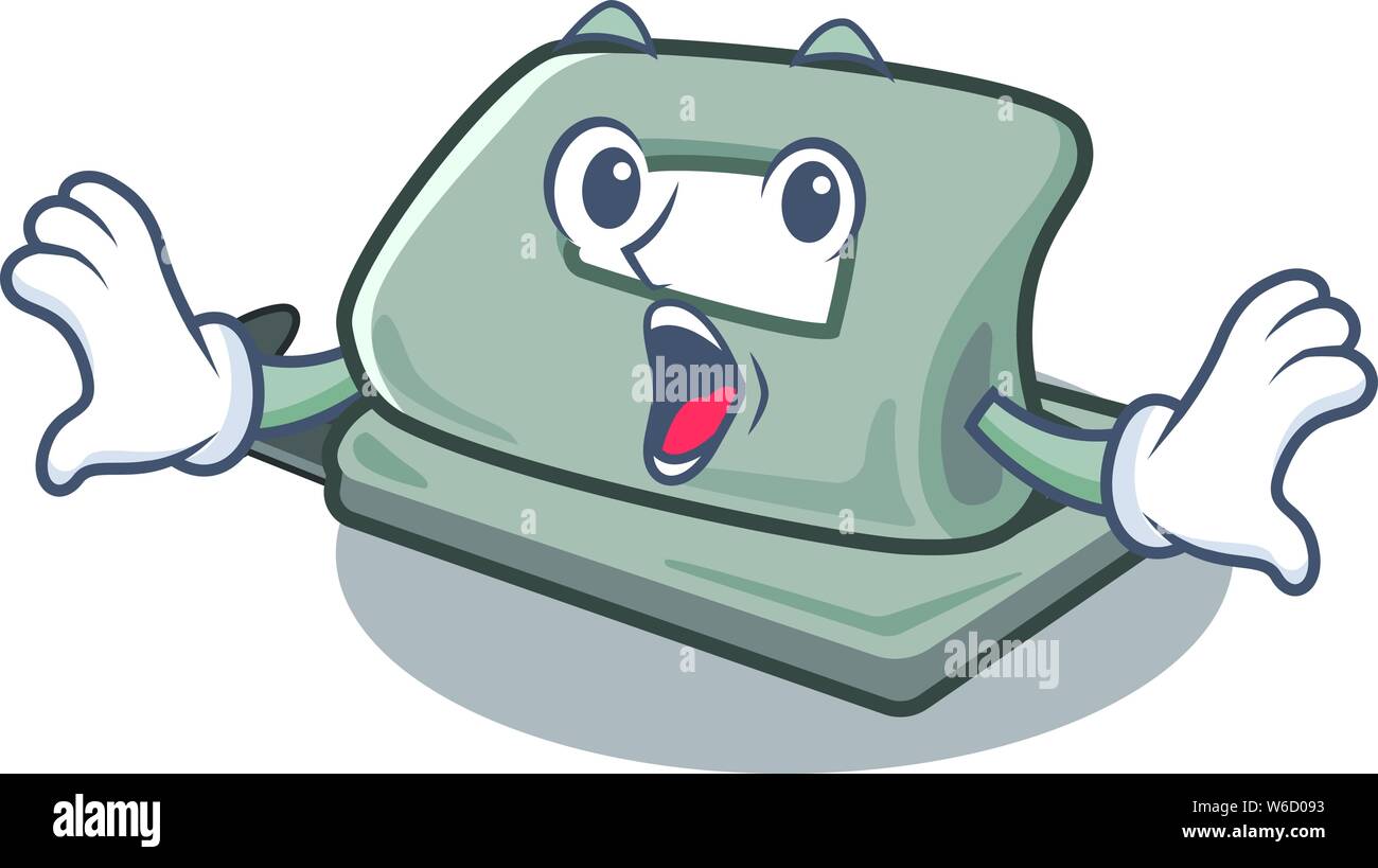 Surprised hole puncher placed in cartoon drawer vector illustration ...