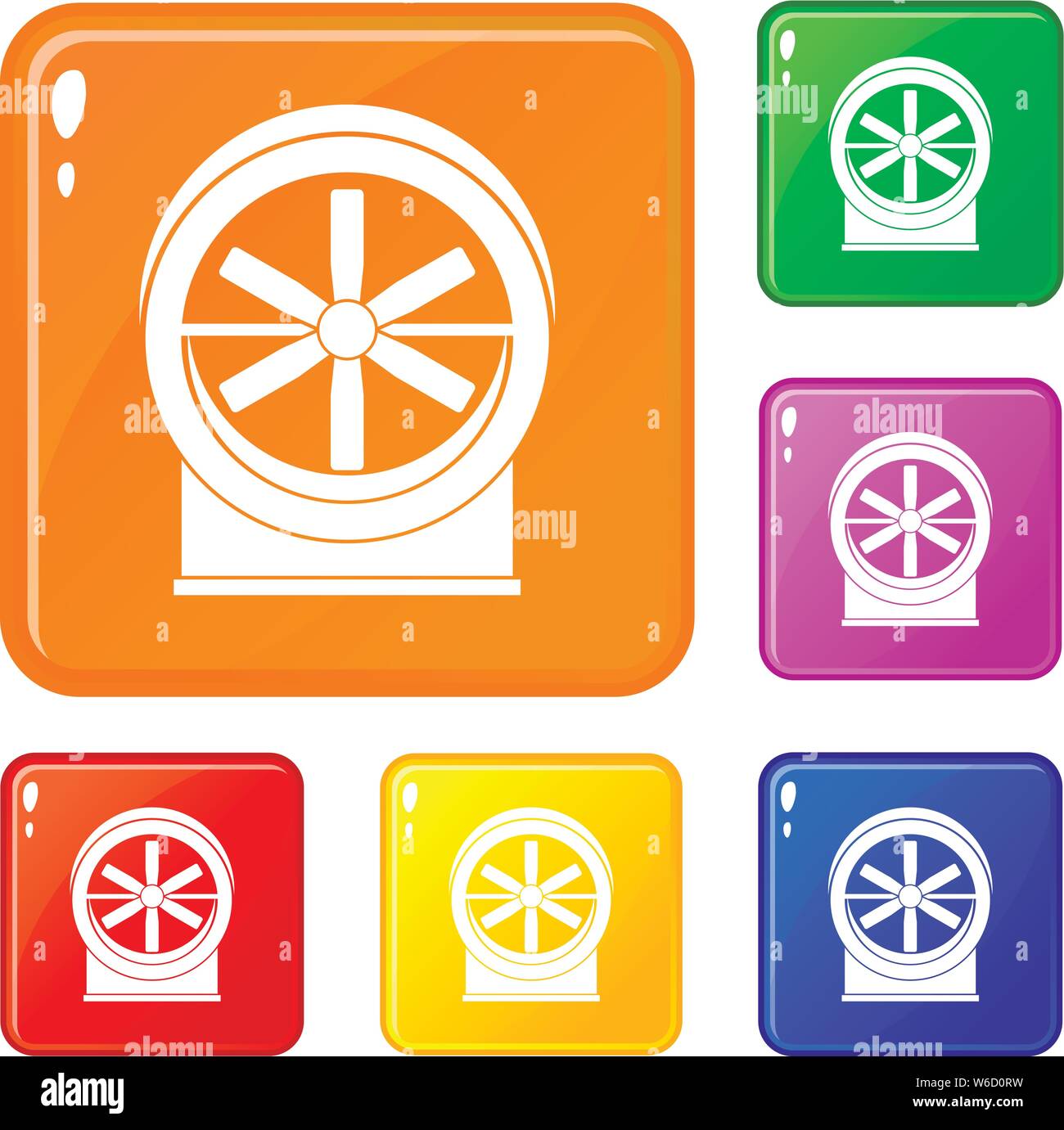 Fan icons set vector color Stock Vector Image & Art - Alamy