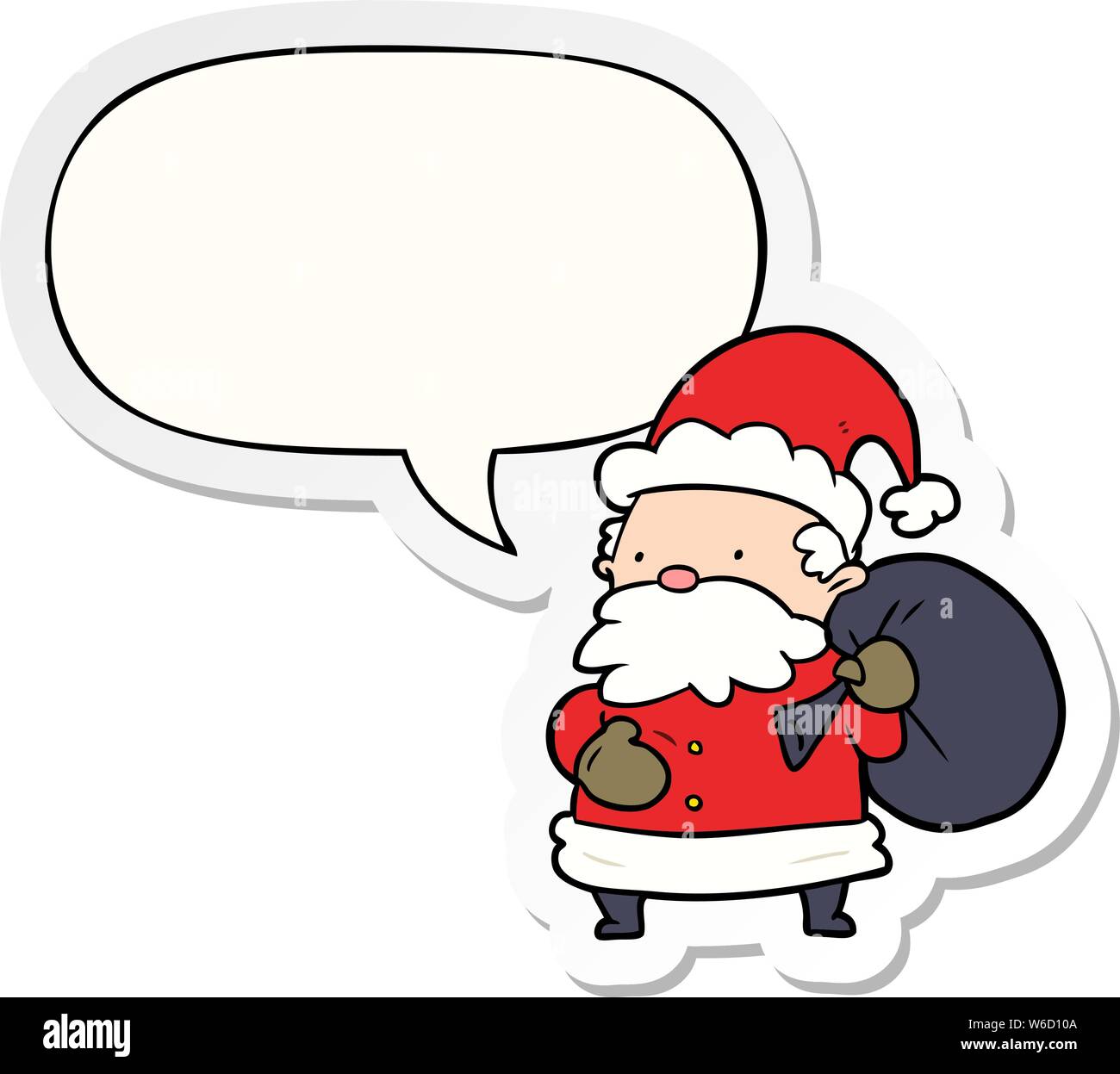cartoon santa claus with speech bubble sticker Stock Vector Image & Art ...