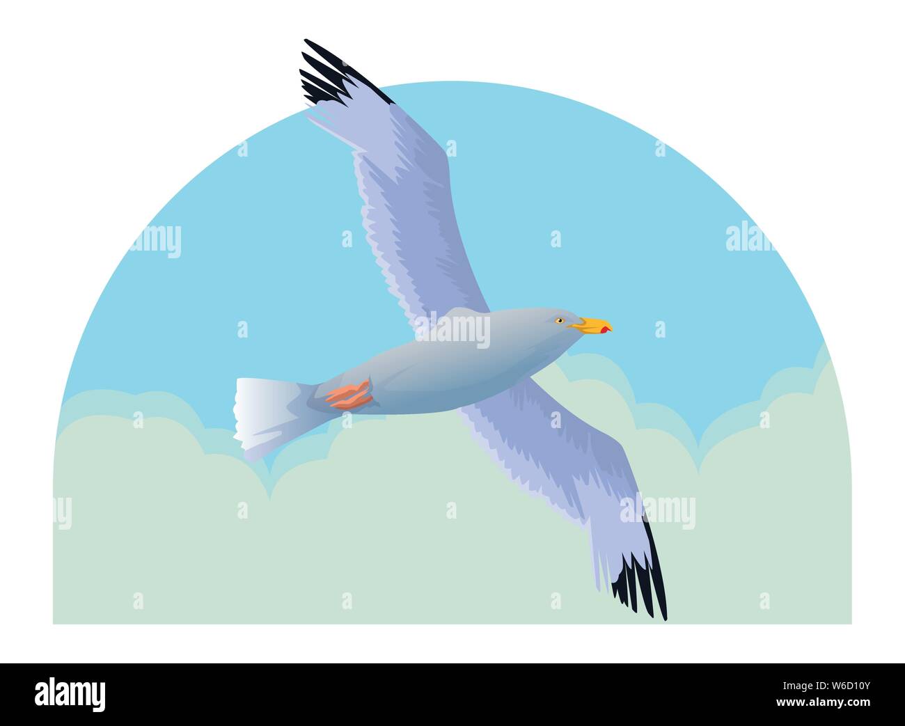seagull bird flying isolated cartoon Stock Vector Image & Art - Alamy