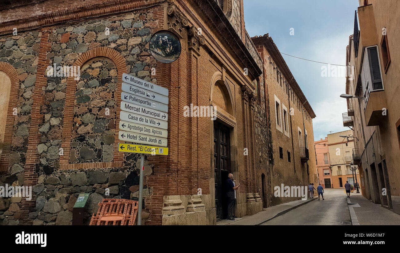 Reus and Cambrills,Catalunya,Spain, streets day and night,buildings and ...