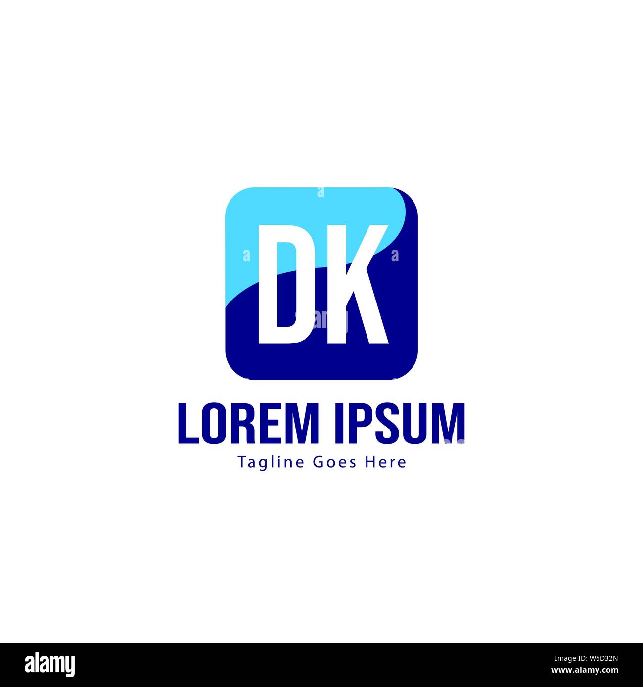 Initial DK logo template with modern frame. Minimalist DK letter logo ...